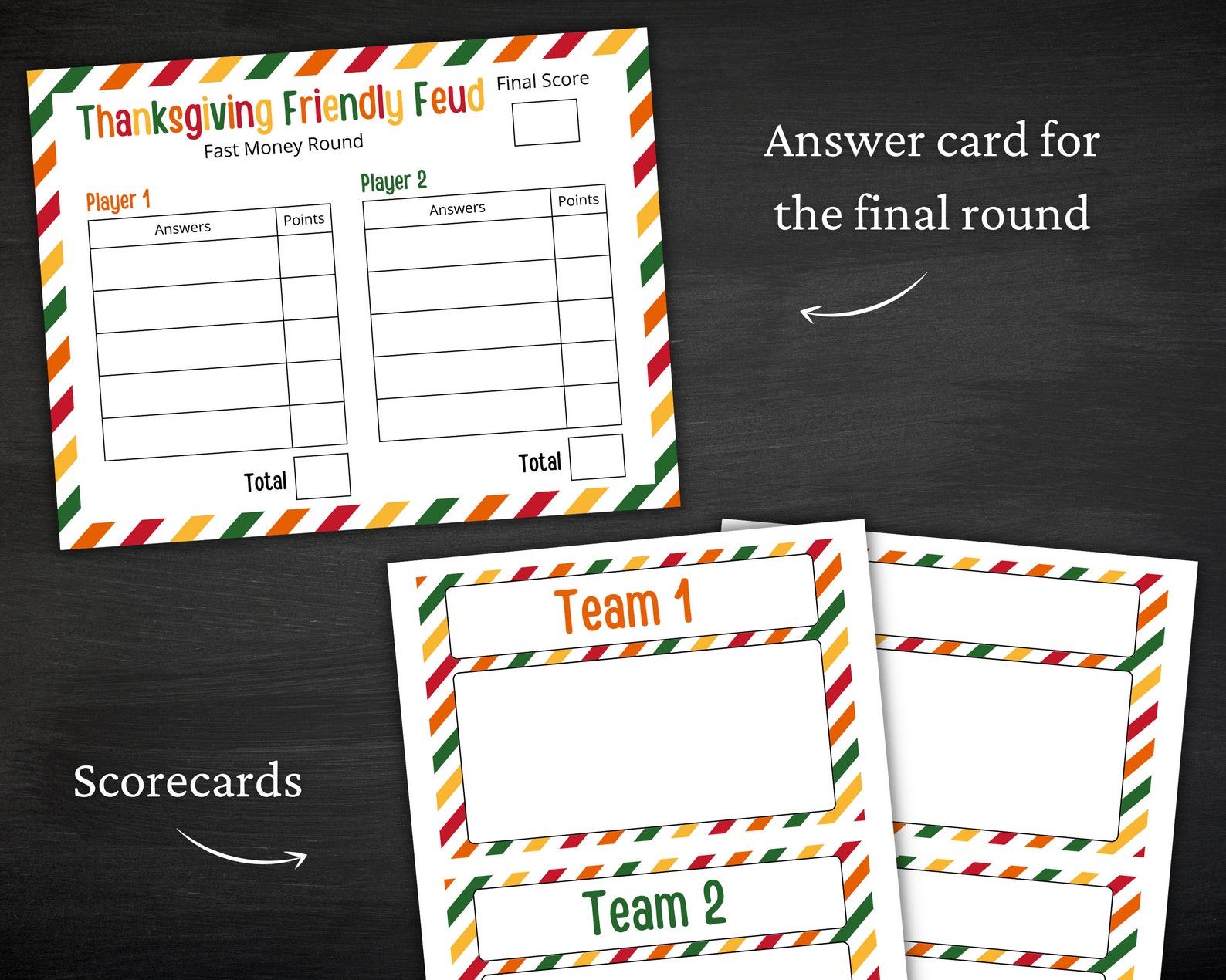 Thanksgiving Friendly Feud | Printable Thanksgiving Game | Fall ...