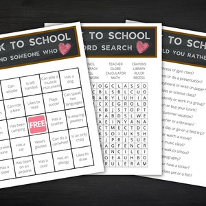 Back to School Game Bundle | Printable Games and Activities for Kids ...