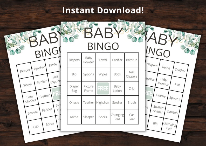 Baby Shower Bingo Baby Shower Games Printable Activities - Etsy