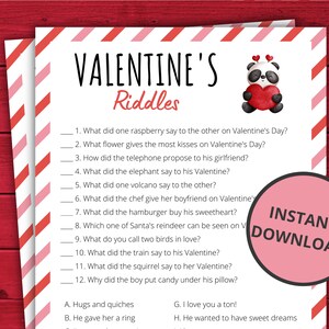 Valentine's Day Riddles | Valentine's Party Games | Valentines Day ...