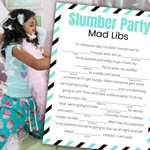 Slumber Party Mad Libs | Printable Sleepover Games for Kids and Teens ...