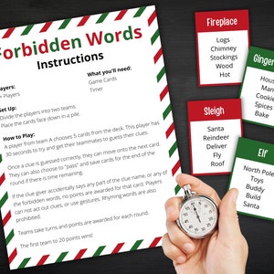 Christmas Forbidden Words | Printable Christmas Game | Christmas ...