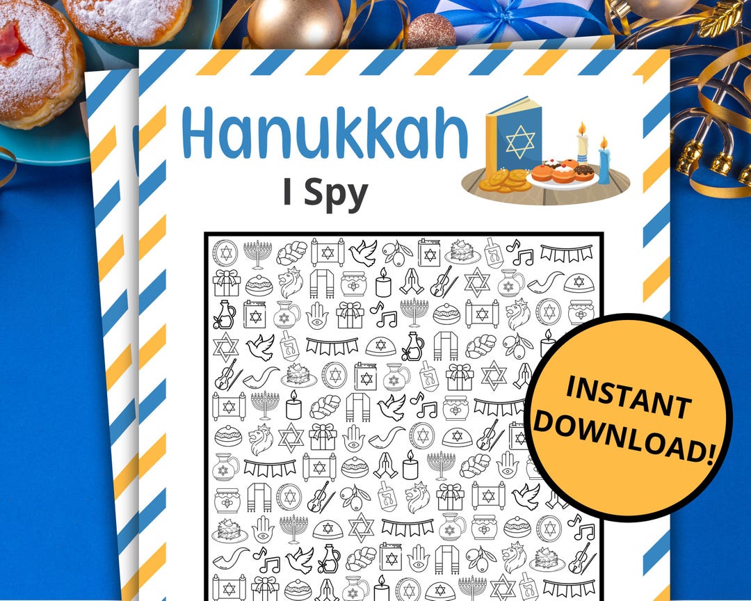 Hanukkah I Spy | Printable Chanukah Game | Hanukkah Activity for Kids ...