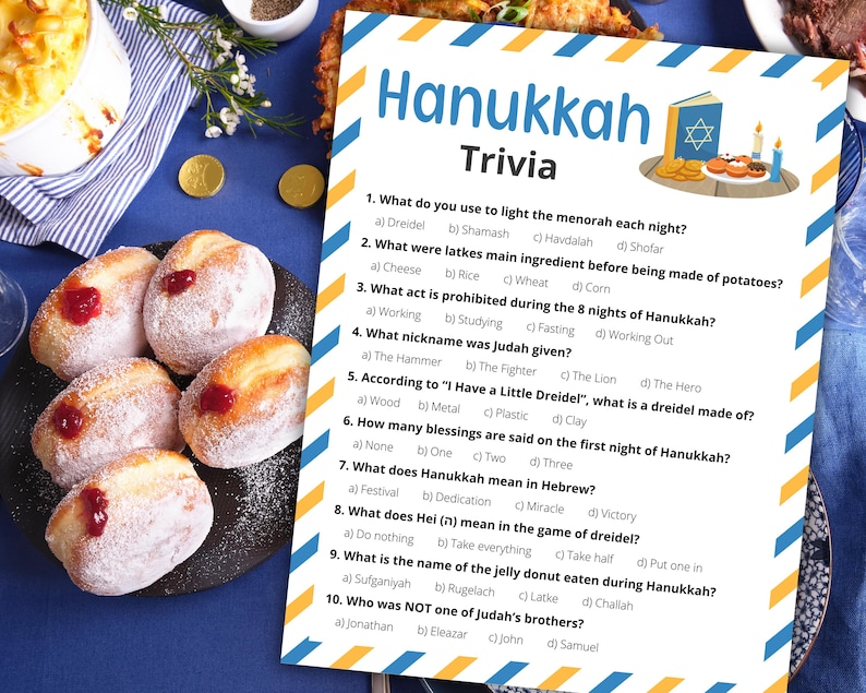 Hanukkah Trivia | Printable Chanukah Game | Hanukkah Activity for Kids ...