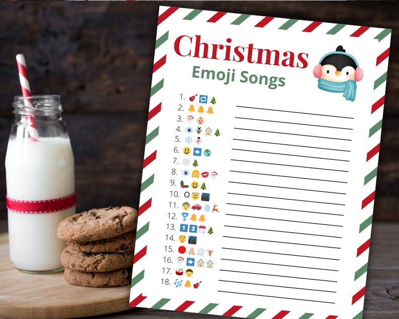 Christmas Emoji Songs Printable Christmas Game Christmas - Etsy
