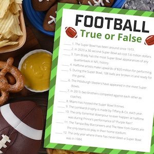 Football Trivia Game | Printable Football Game | Football Activity for ...