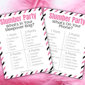 Slumber Party Game Bundle | Printable Sleepover Games for Kids and ...