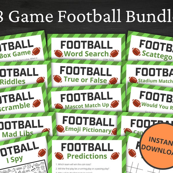 Printable Football Party Games - Etsy