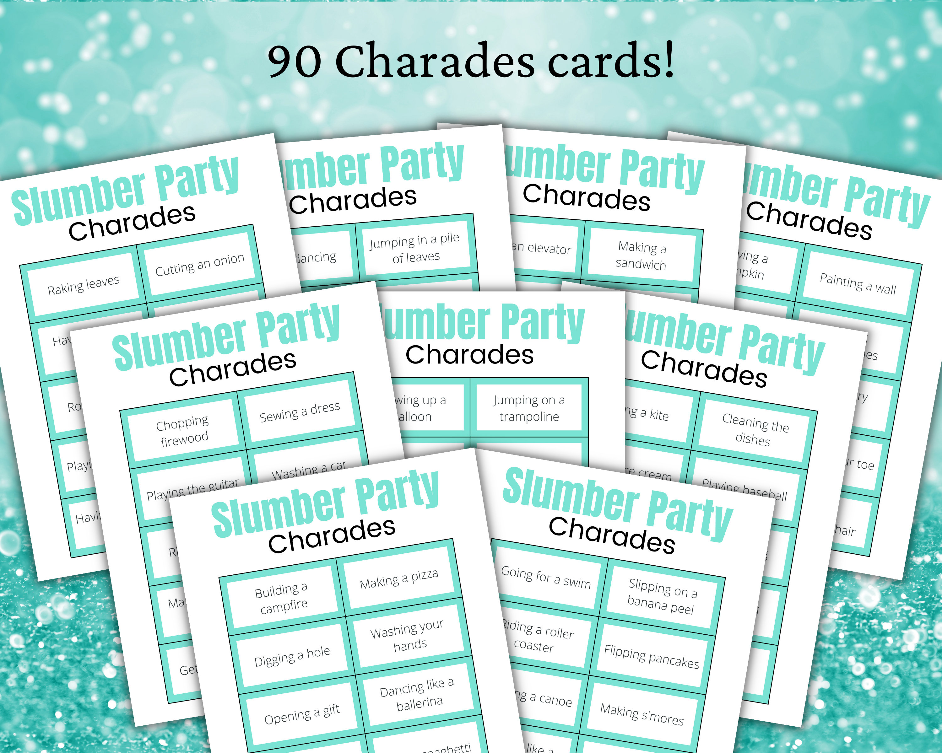 Slumber Party Game Bundle Printable Sleepover Games for Kids | Etsy