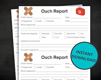 Daycare Ouch Report - Etsy