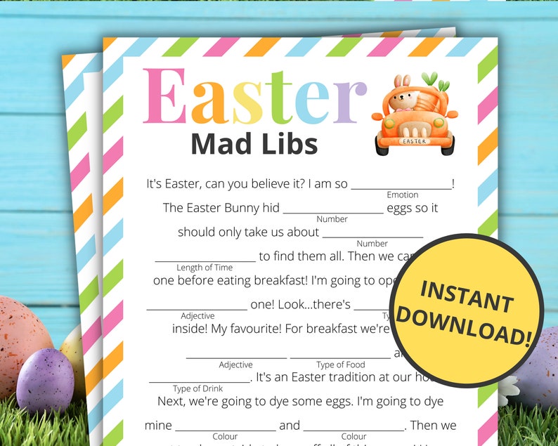 Easter Mad Libs | Printable Easter Game | Easter Activity for Kids and ...