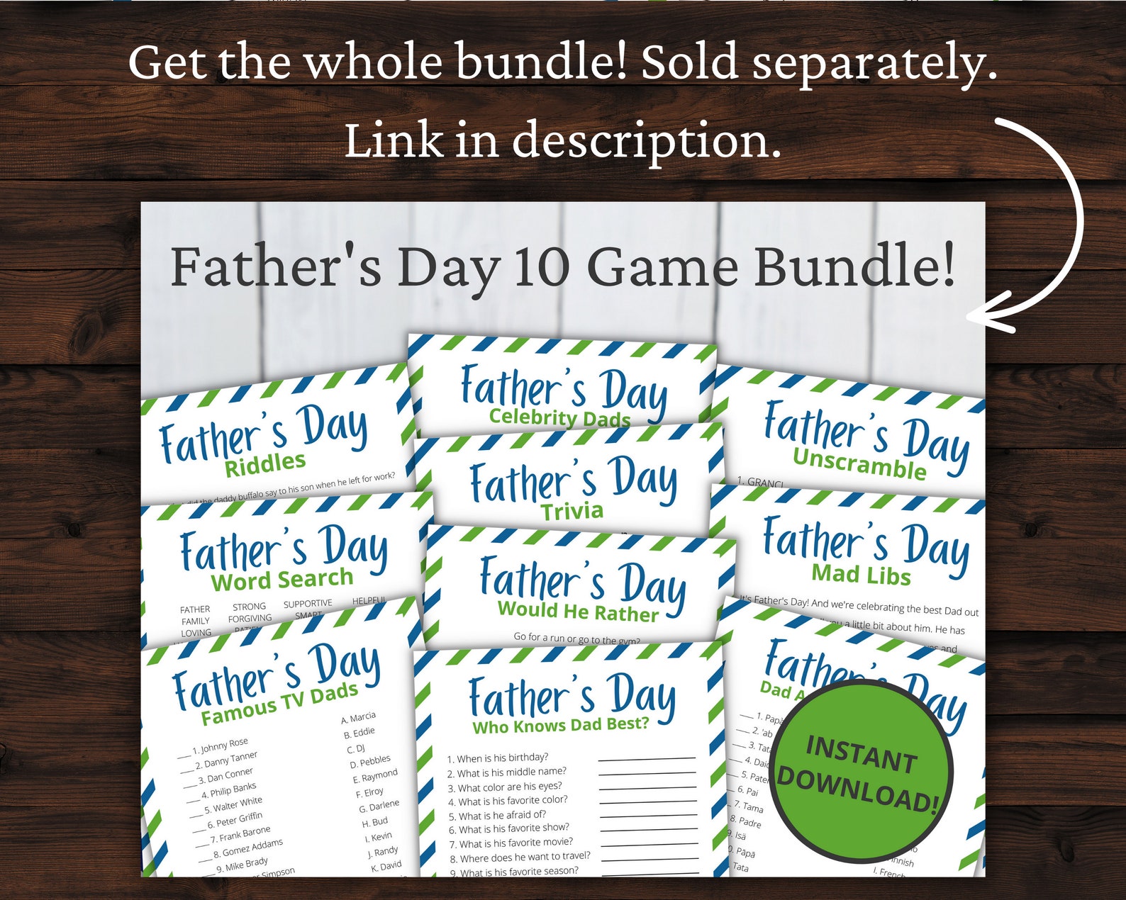 Father's Day Would He Rather Printable Fathers Day Games - Etsy