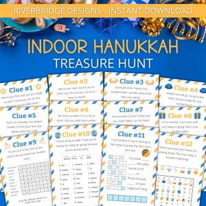 Indoor Hanukkah Treasure Hunt for Older Kids | Hanukkah Scavenger Hunt ...