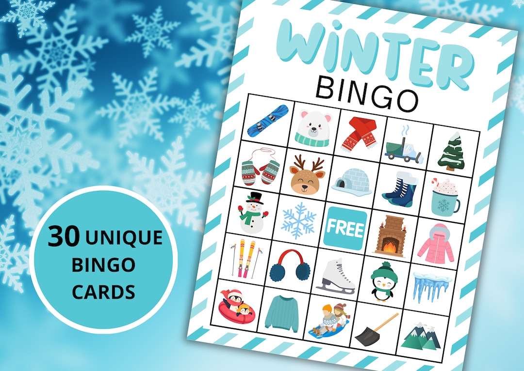 Winter Bingo Winter Party Game Printable Activities for Families and ...