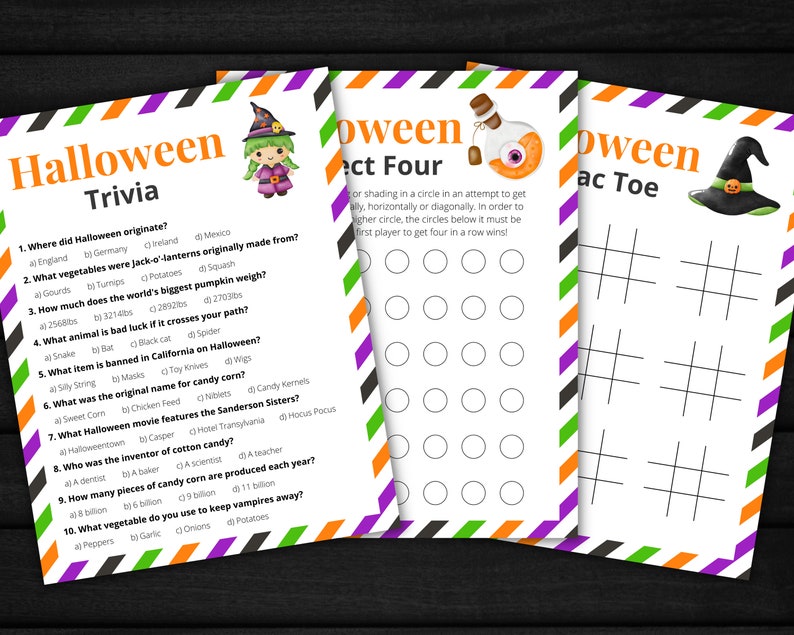 Halloween Game Bundle Printable Halloween Games for Kids and - Etsy