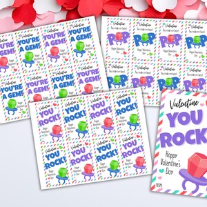 Ring Pop Valentine's Day Cards | Printable Valentine's Day Gift Tag ...