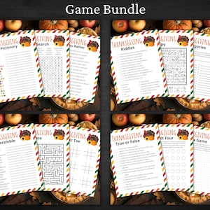 Thanksgiving Mega Game Bundle | Printable Thanksgiving Games for Kids ...