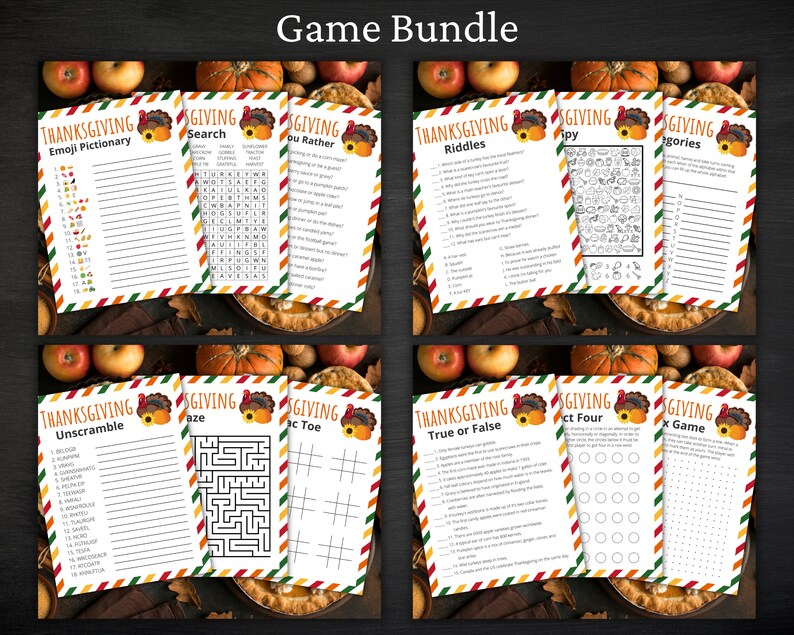 Thanksgiving Mega Game Bundle | Printable Thanksgiving Games for Kids ...