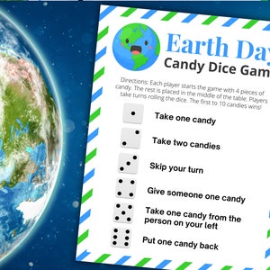 Earth Day Candy Dice Game | Printable Earth Day Games for Kids and ...