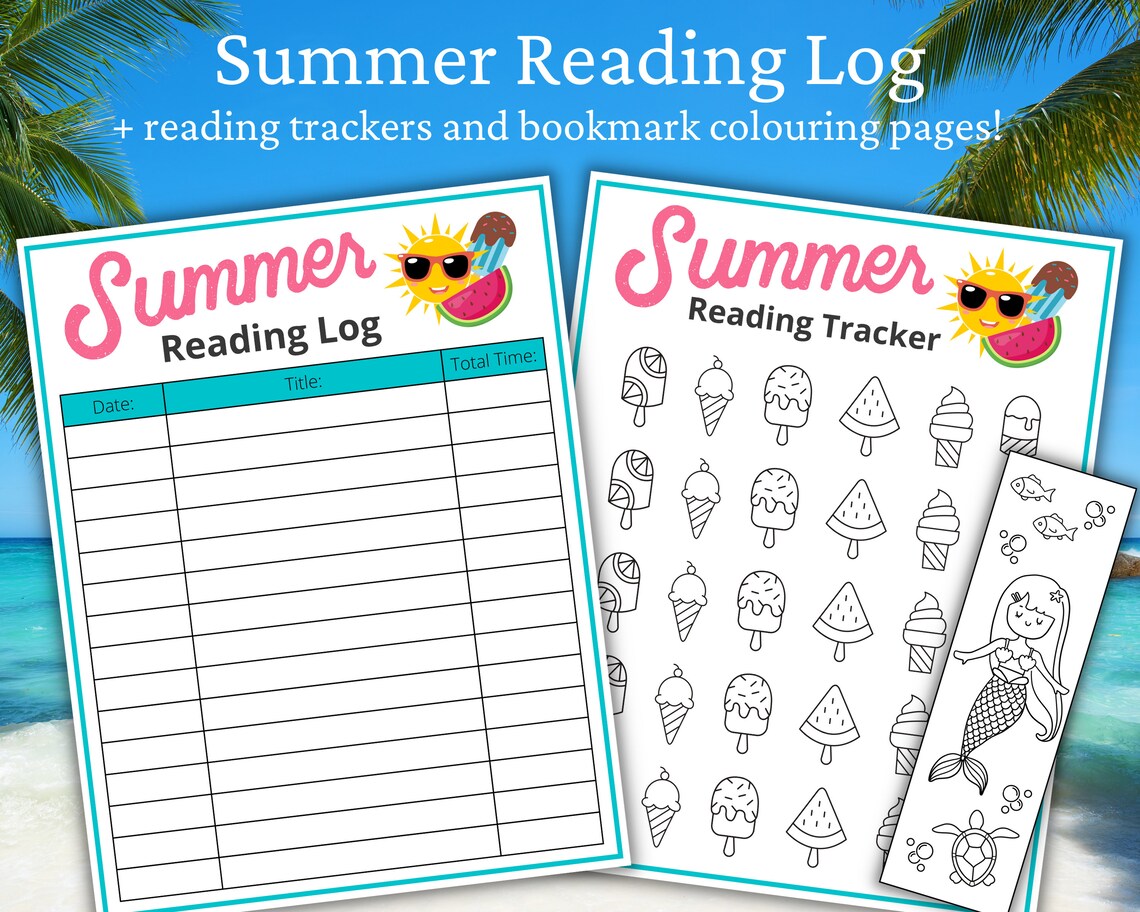 Summer Reading Log for Kids Printable Book Tracker Summer - Etsy