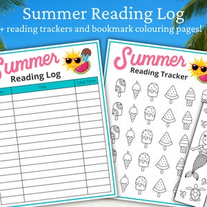 Summer Reading Log for Kids Printable Book Tracker Summer Reading ...
