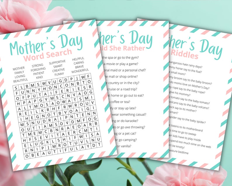Mother's Day Game Bundle Printable Mother's Day | Etsy