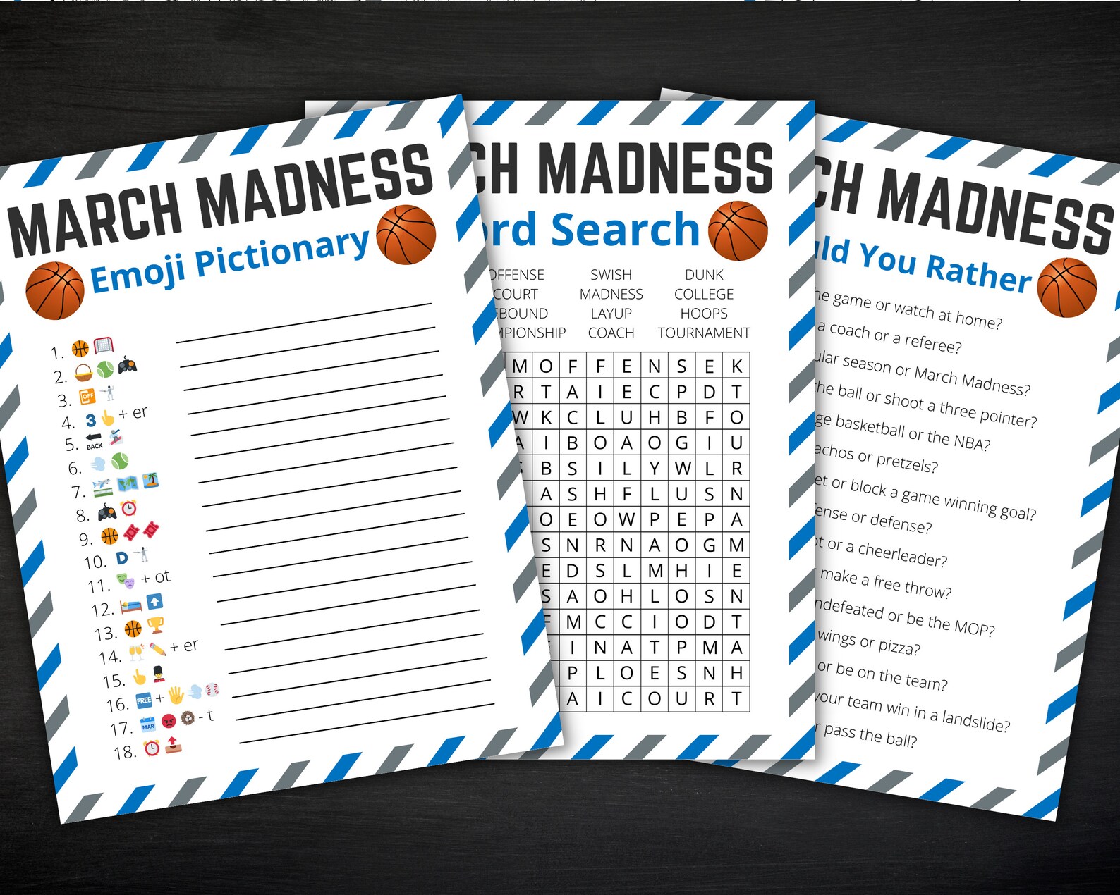 March Madness Game Bundle | Printable Basketball Games for Kids and ...