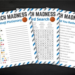 March Madness Game Bundle | Printable Basketball Games for Kids and ...