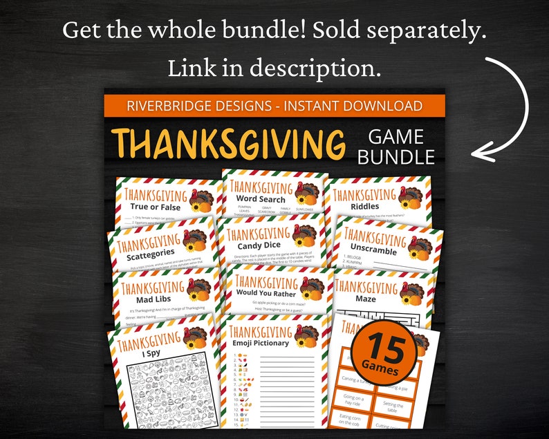 Thanksgiving Charades | Printable Thanksgiving Game | Thanksgiving ...