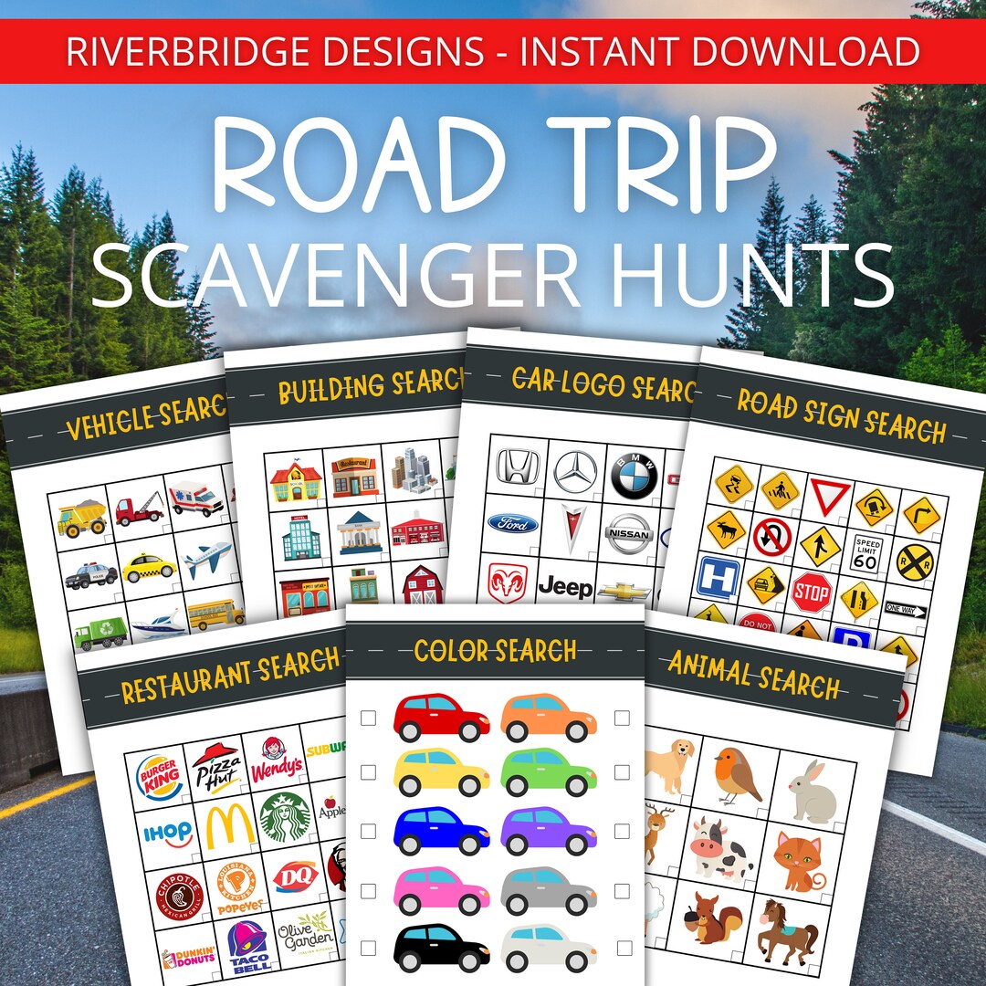 Road Trip Scavenger Hunts | Road Trip Games | Printable Activities for ...