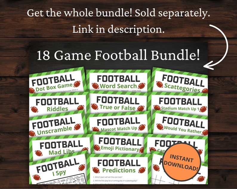 Football Stadium Matchup Printable Football Game Football - Etsy