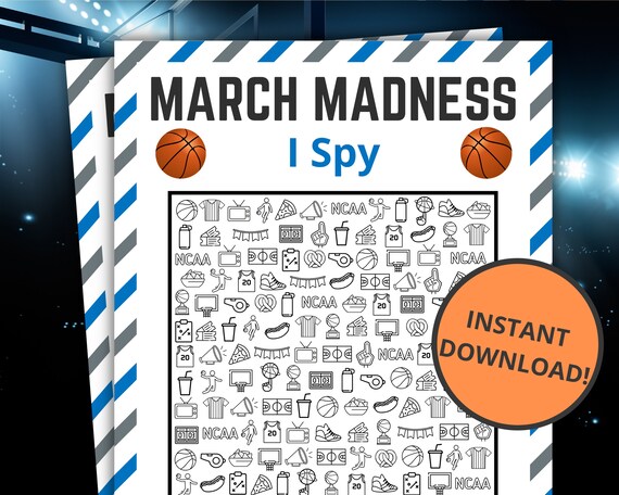 March Madness I Spy Printable March Madness Game for Kids | Etsy