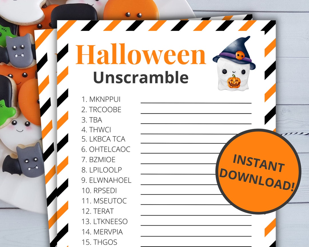 Halloween Unscramble Game | Printable Halloween Game | Halloween ...