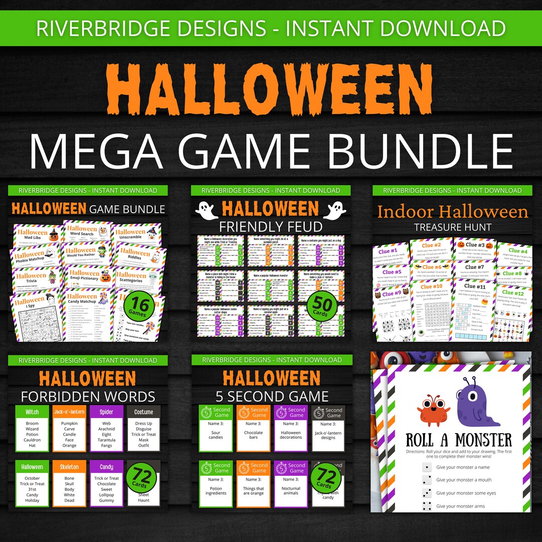 Halloween Mega Game Bundle | Printable Halloween Games for Kids and ...