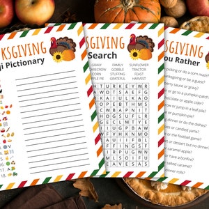 Thanksgiving Game Bundle | Printable Thanksgiving Games for Kids and ...