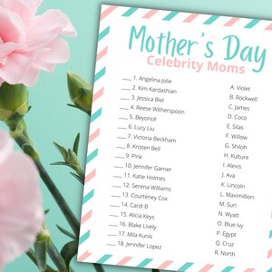 Mother's Day Celebrity Moms | Printable Mother's Day Games for Kids and ...