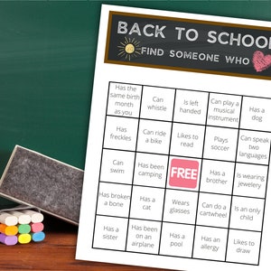 Back to School Game | Find Someone Who | First Day of School Game ...