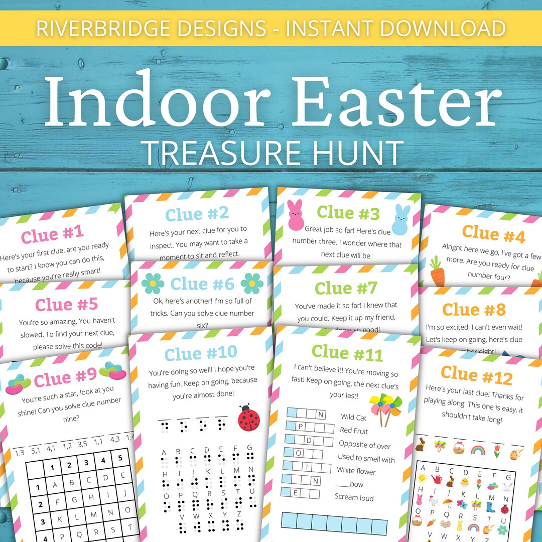 Indoor Easter Treasure Hunt for Older Kids | Easter Scavenger Hunt ...