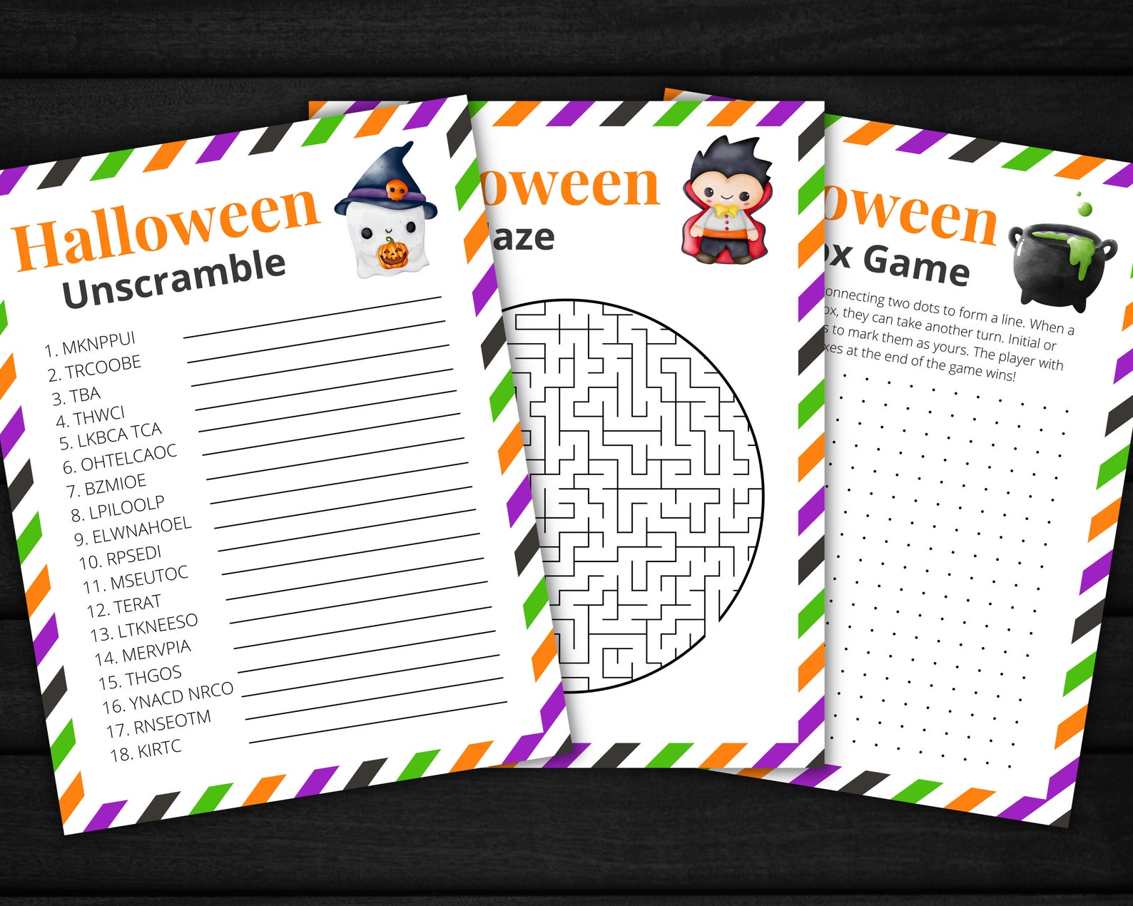 Halloween Game Bundle Printable Halloween Games for Kids and - Etsy