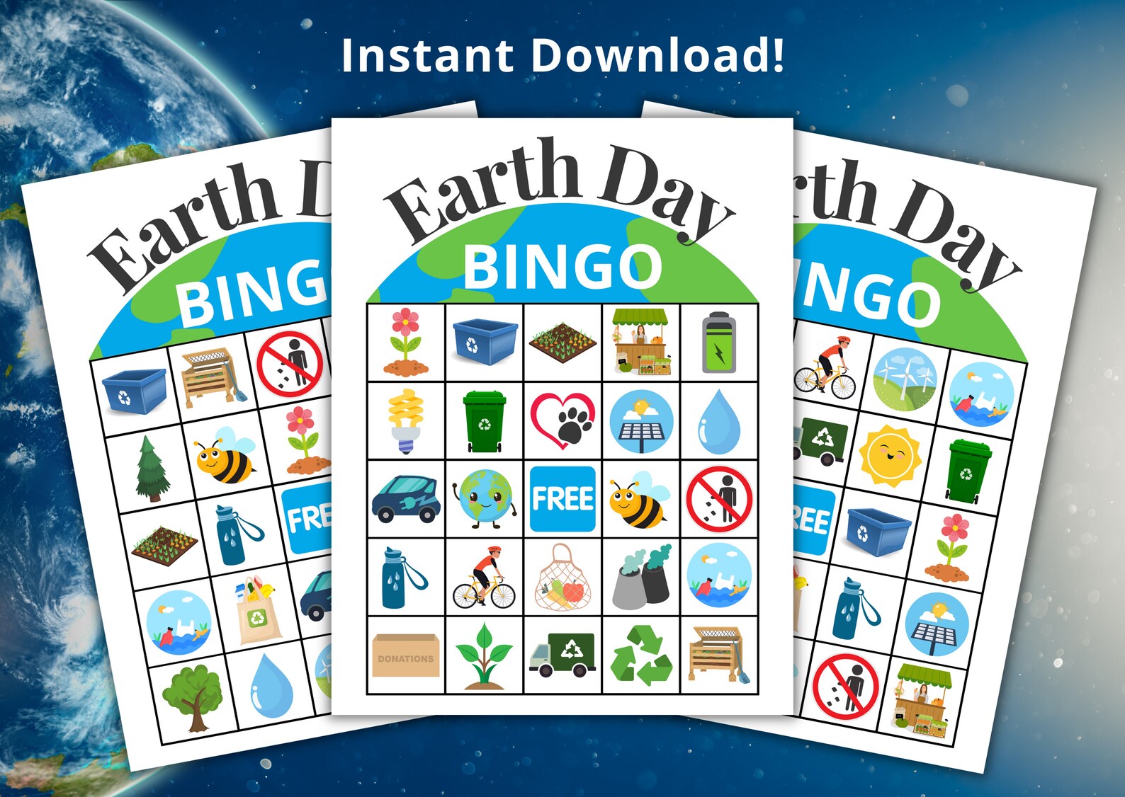 Earth Day Bingo Earth Day Activity for Kids and Adults - Etsy