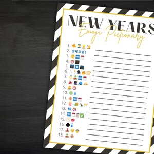 New Year's Eve Emoji Pictionary | Printable New Year's Game | New Years ...