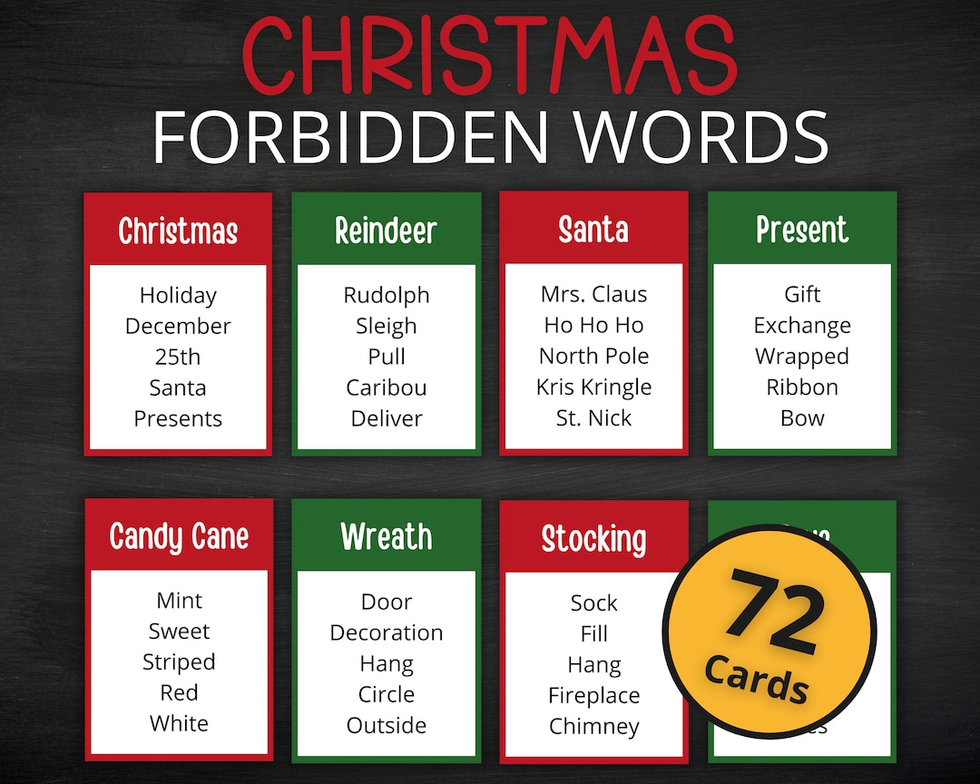 Christmas Forbidden Words Printable Christmas Game - Etsy