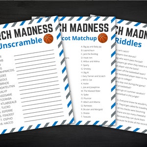 March Madness Game Bundle | Printable Basketball Games for Kids and ...