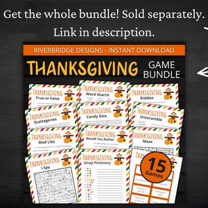 Thanksgiving Mad Libs | Printable Thanksgiving Game | Thanksgiving ...