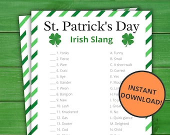 St. Patrick's Day Irish Slangs Game Printable - Etsy