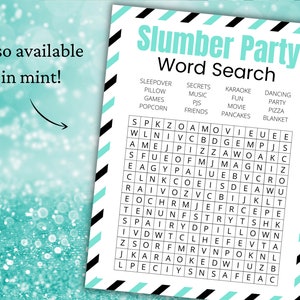 Slumber Party Word Search | Printable Sleepover Games for Kids and ...