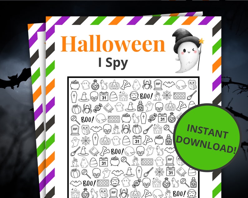 Halloween I Spy Printable Halloween Game Halloween - Etsy