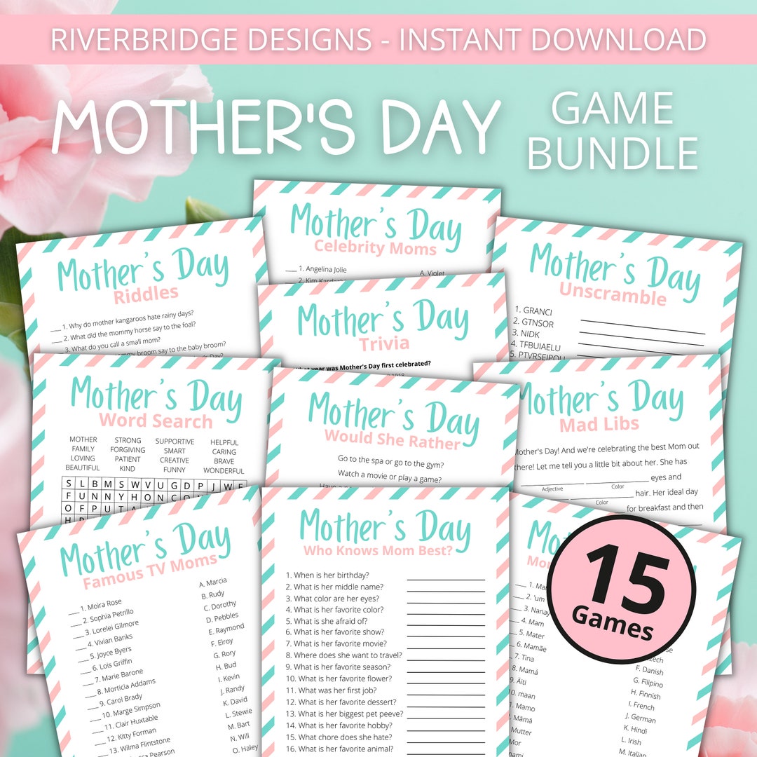 Mother's Day Game Bundle | Printable Mother's Day Games for Kids and ...