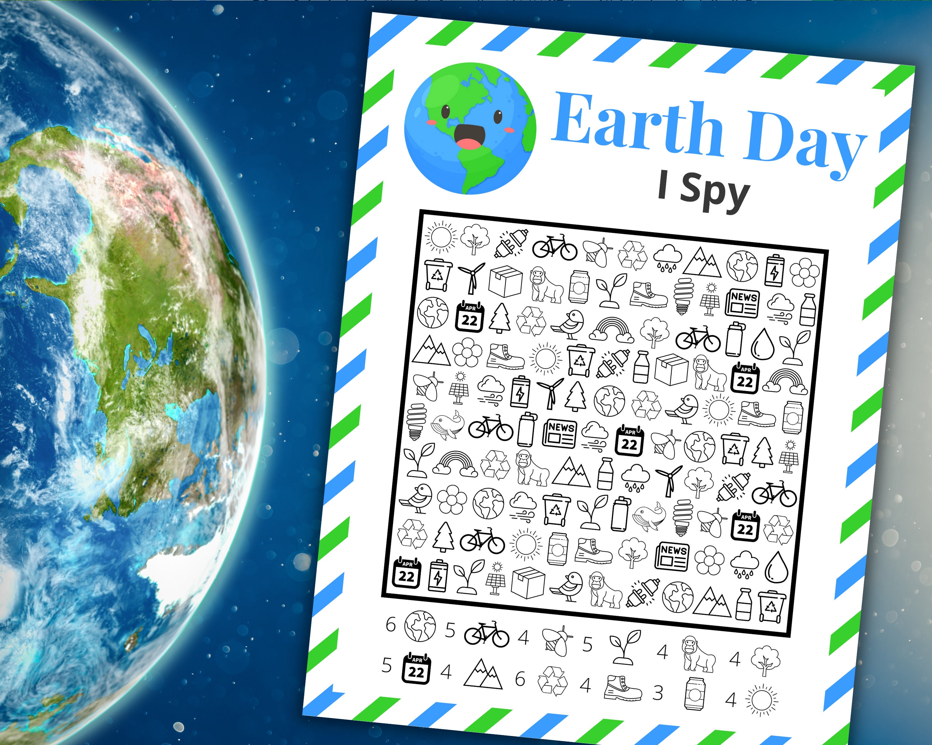 Earth Day I Spy Game Printable Earth Day Games for Kids and - Etsy