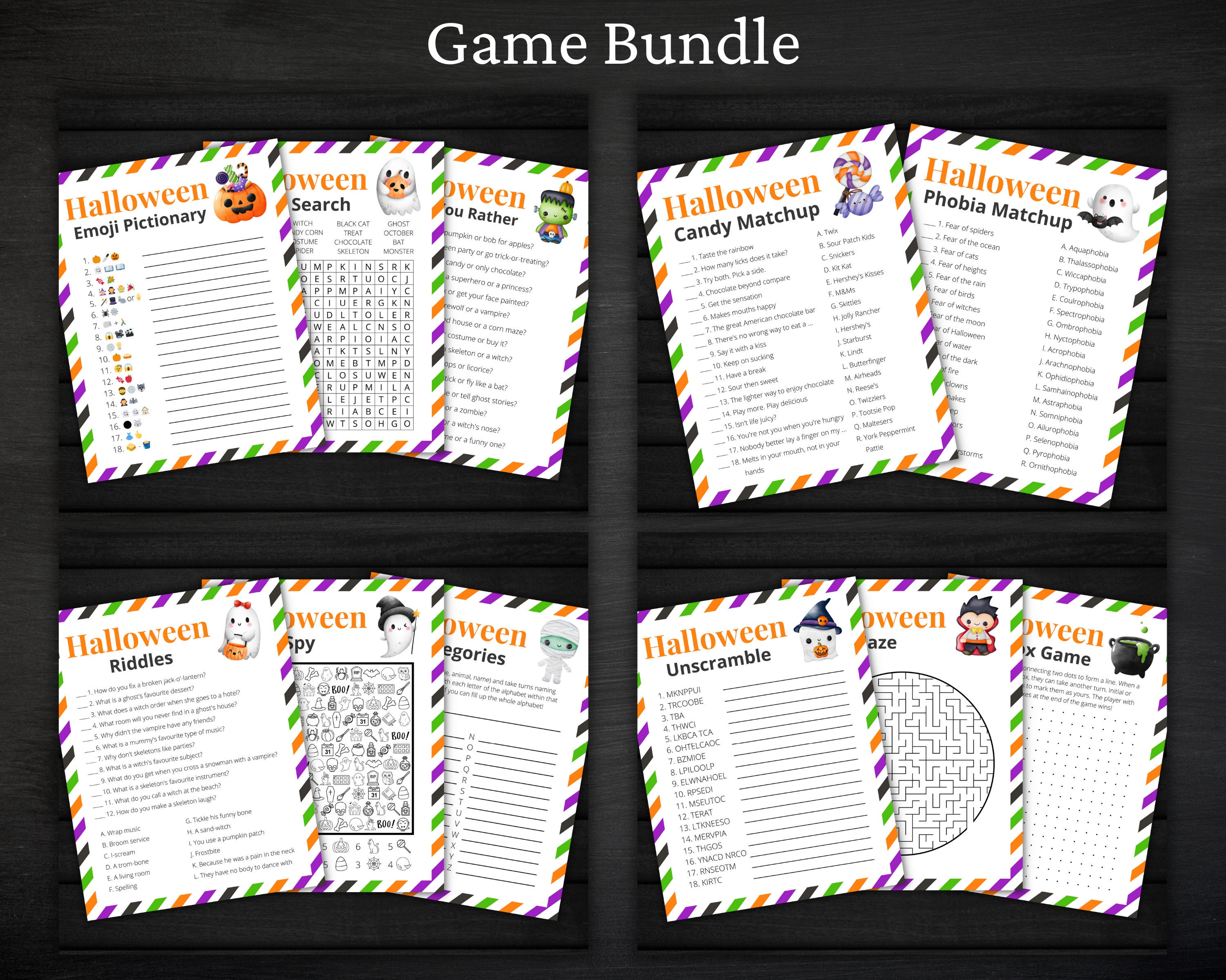 Halloween Mega Game Bundle | Printable Halloween Games for Kids and Adults | Party Games and ...
